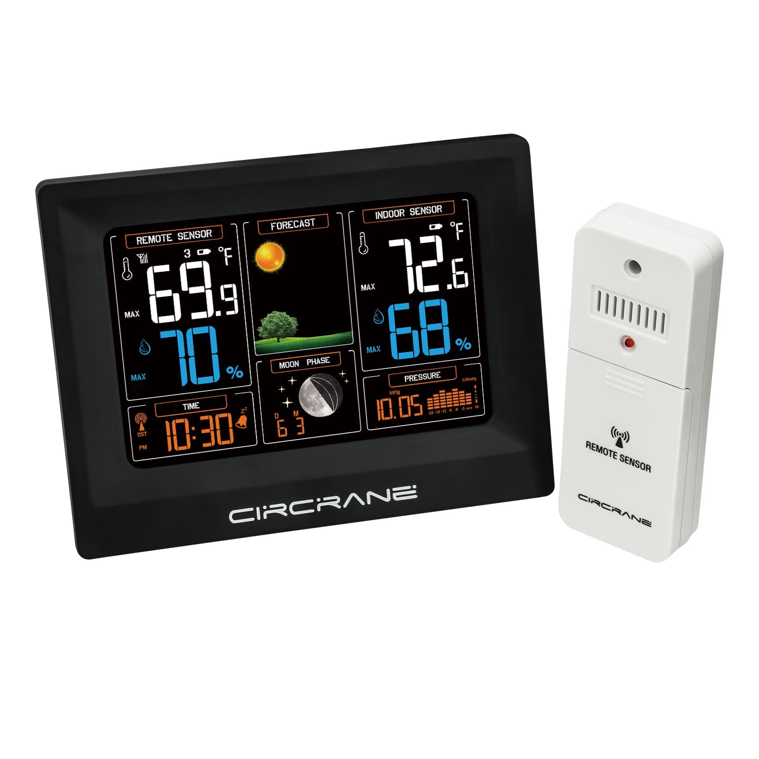 Wireless Weather Station True Color Digital Thermometer, VA-LCD Color ...